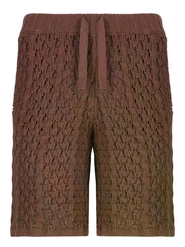 LANEUS Knitted Bermuda Shorts - Brown