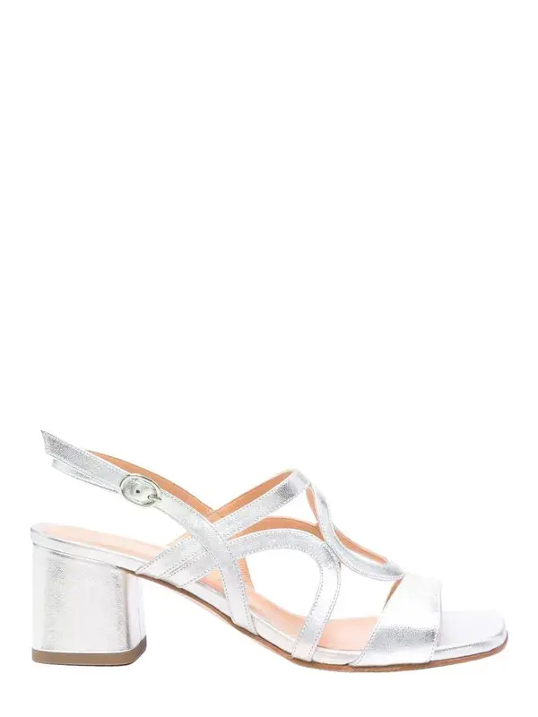 JULIE DEE 55mm Leather Sandals - Silver