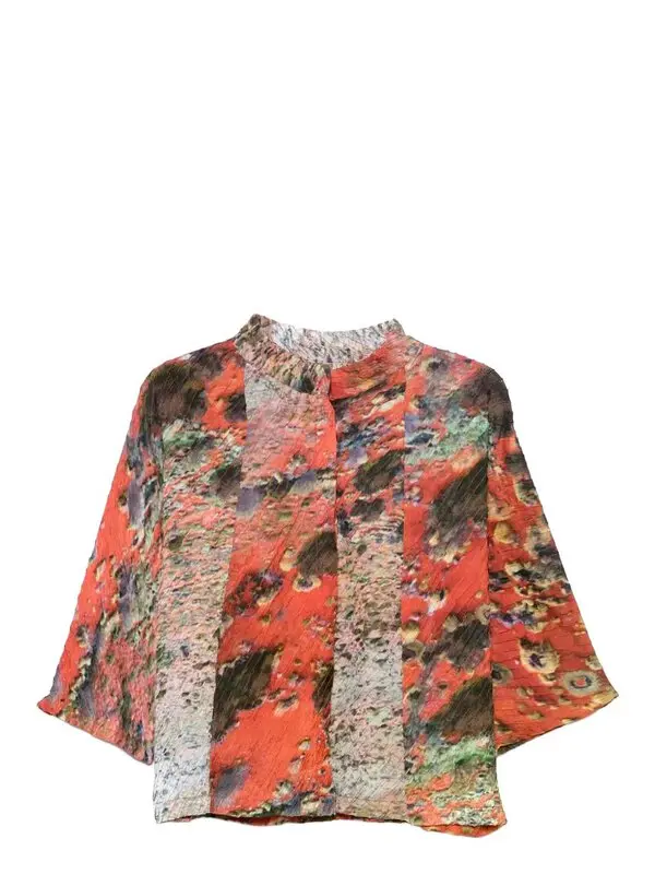 YAVI Abstract-print Shirt - Orange