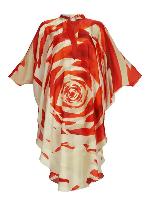 Silvia Tcherassi Elea Abstract Printed Silk Tunic - Rougeros