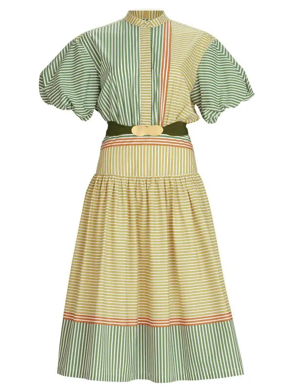 Silvia Tcherassi Jil Stripe Cotton Shirt Dress - Grdnstrp