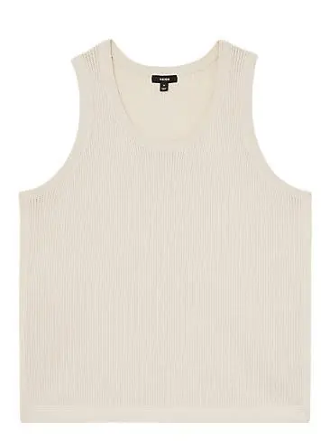 REISS Textured Knitted Vest - Off White