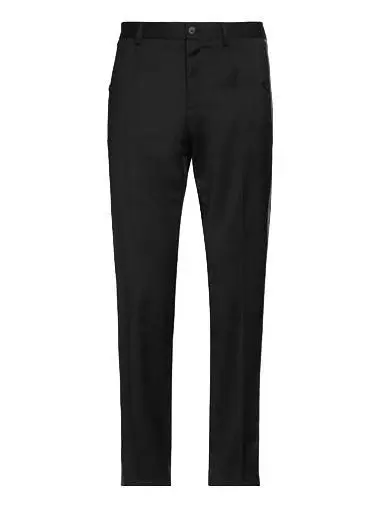 Dolce & Gabbana Casual Pants In Cool Wool With Logo - Black