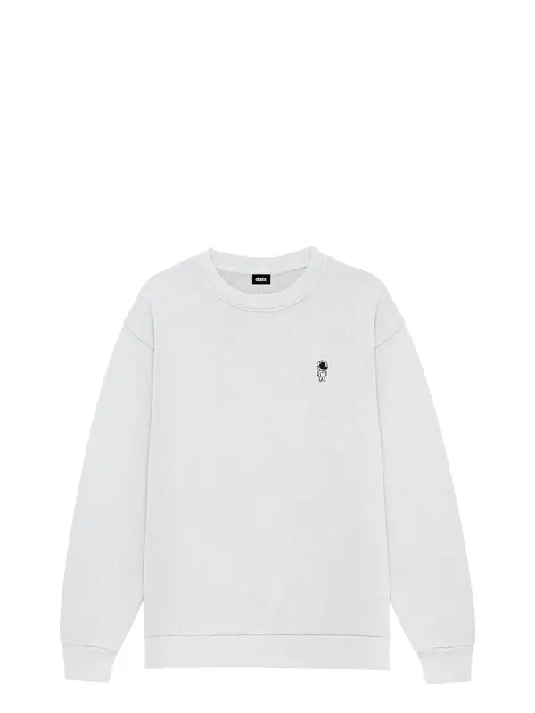 DALIX Astronaut Heavyweight Relaxed Fit Sweatshirt - Lunar Gray