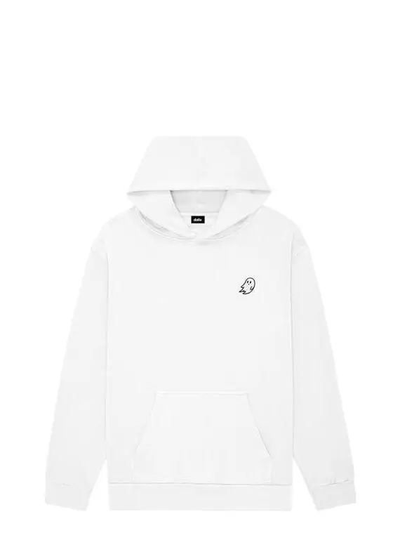 DALIX Ghost Midweight Fleece Relaxed Fit Hooded Sweatshirt - White