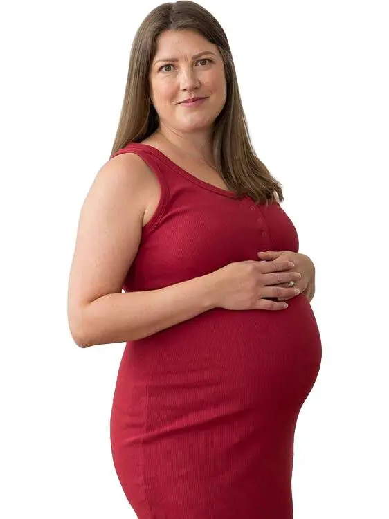 OF AN ORIGIN Organic Cotton Maternity To Nursing Tank Dress - Rust