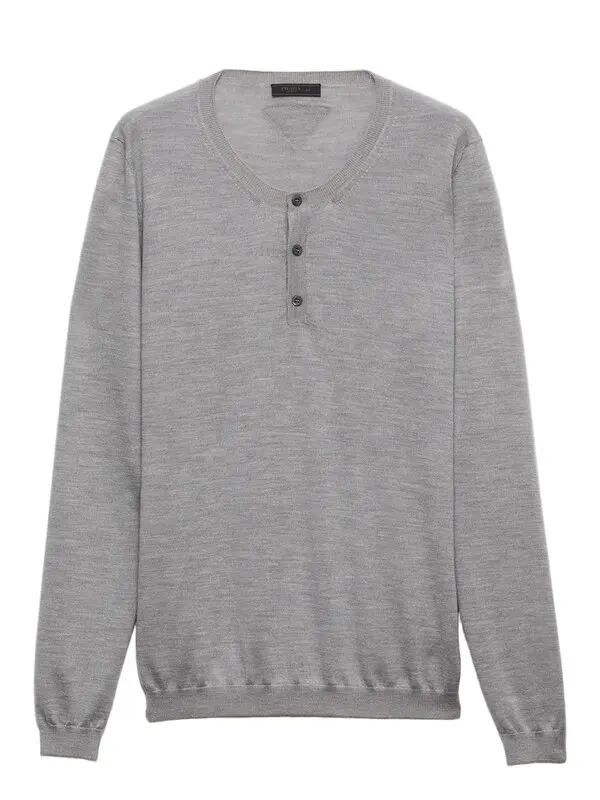 Prada Long-sleeved Cashmere And Silk Sweater - Marble Gray