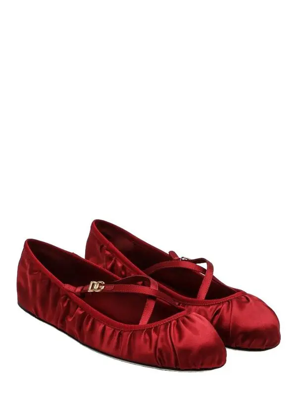 Dolce & Gabbana Satin Ballerinas - Red