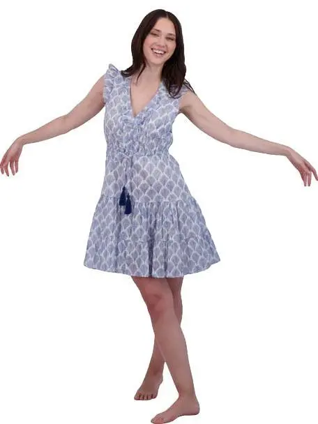 MER ST. BARTH Giselle Mini Dress - Blue