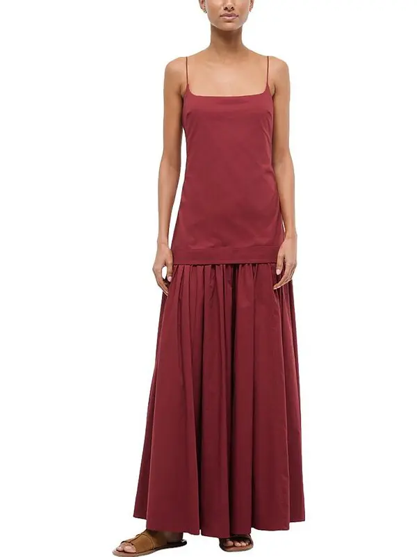 Staud Ari Poplin Dress - Sangria