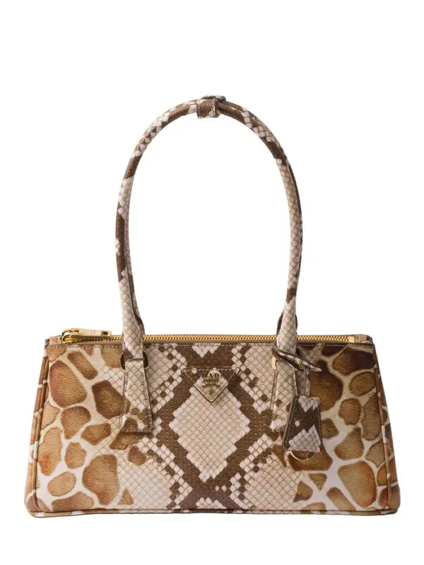 Prada Galleria Medium Printed Saffiano Leather Bag - Sand Beige