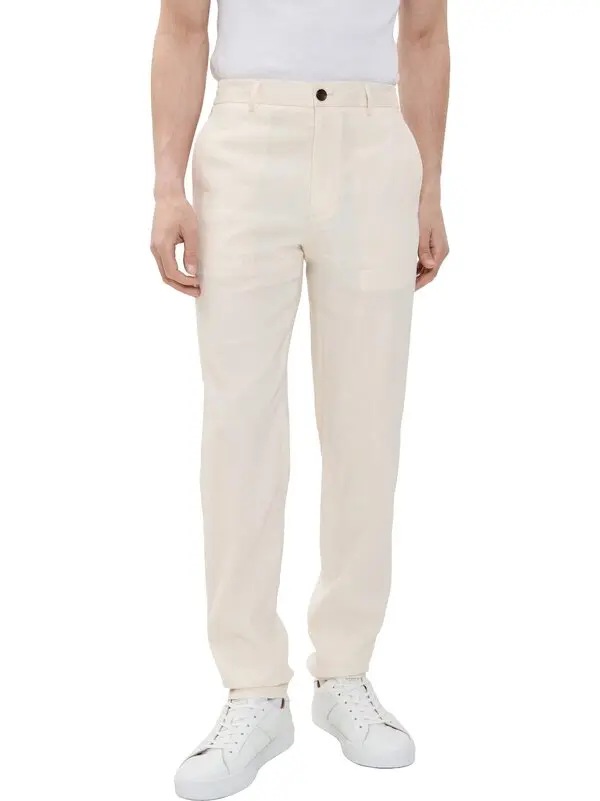 Theory Linen Curtis Drawstring Pants - Egg Shell