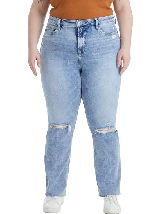 BAYEAS Ally High-waist Straight-leg Jeans - Light Blue
