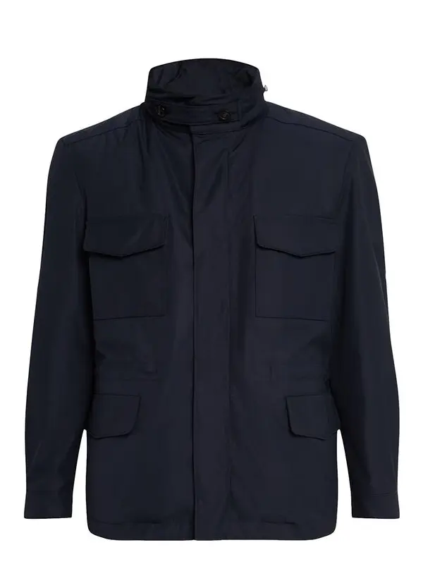 Loro Piana Traveler Field Jacket With Stowaway Hood - W023 Very Dark Blue