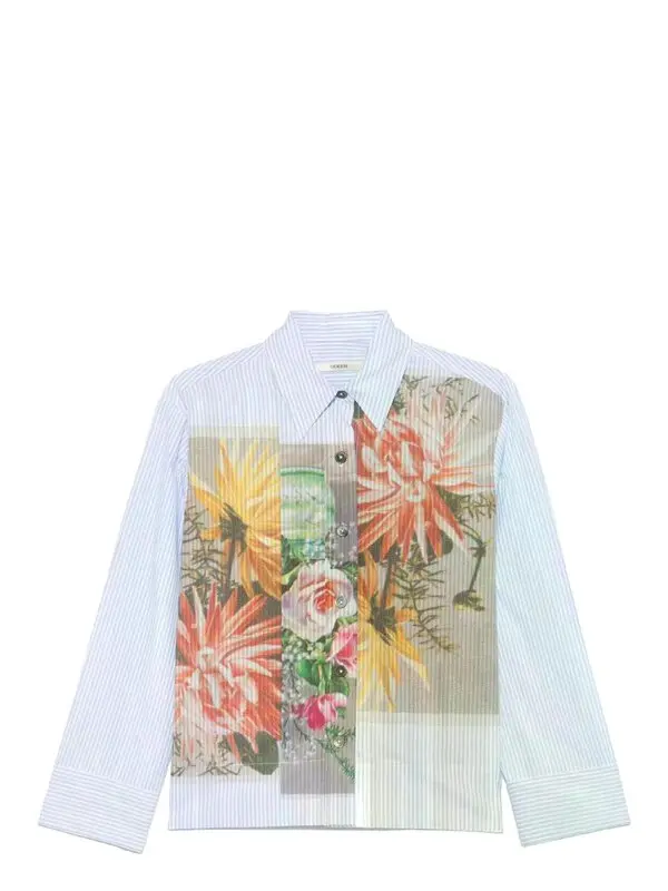 ODEEH Floral-print Shirt - Blue