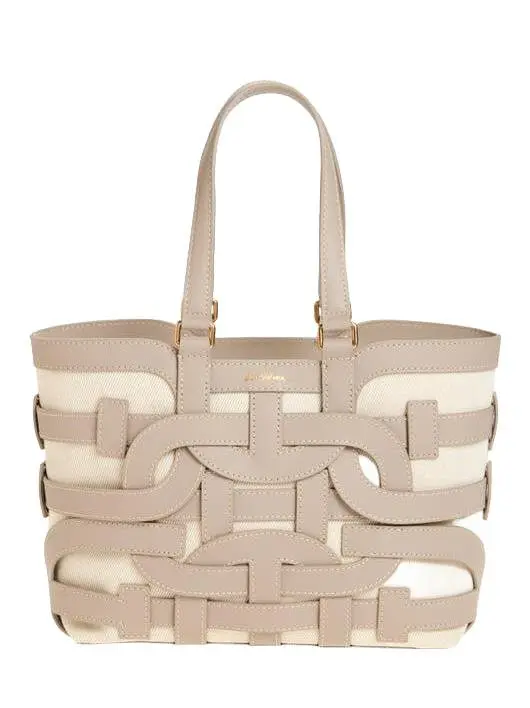 Sam Edelman Small Bay Leather Tote - Light Taupe