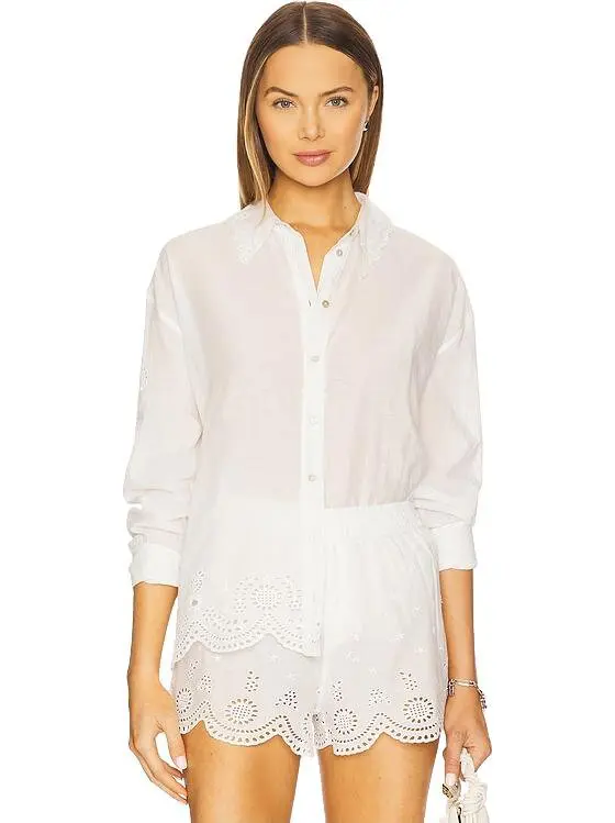 LoveShackFancy Orsay Top - Optic White