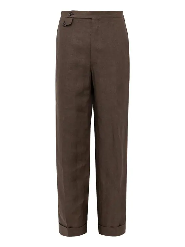J. MUESER Waverly Slim-fit Linen Suit Trousers - Brown