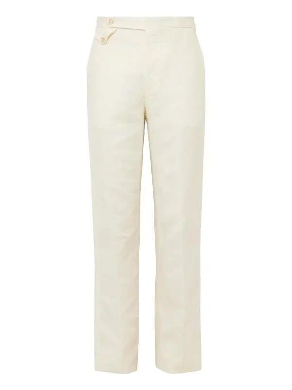 J. MUESER Waverly Slim-fit Straight-leg Linen Suit Trousers - Neutrals