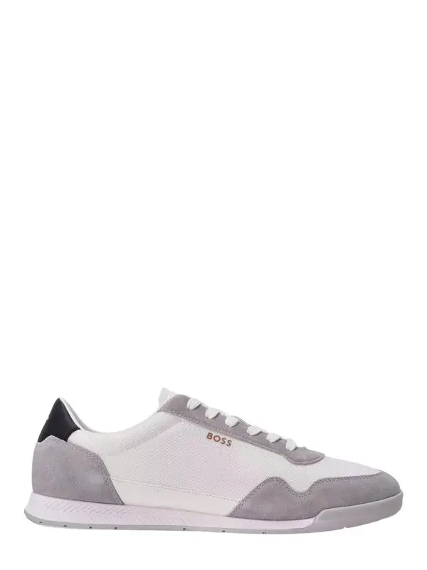 Hugo Boss Suede Panelled Low Top Sneakers - White