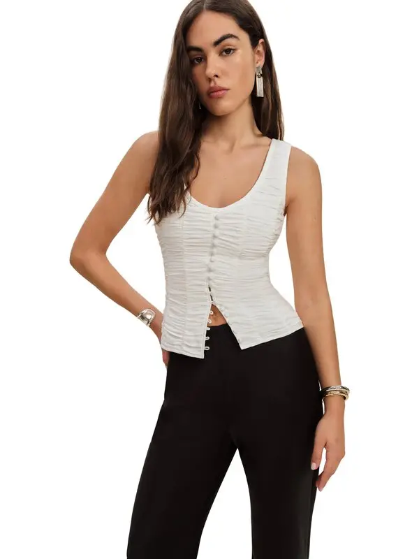 REFORMATION Archer Sleeveless Top - White