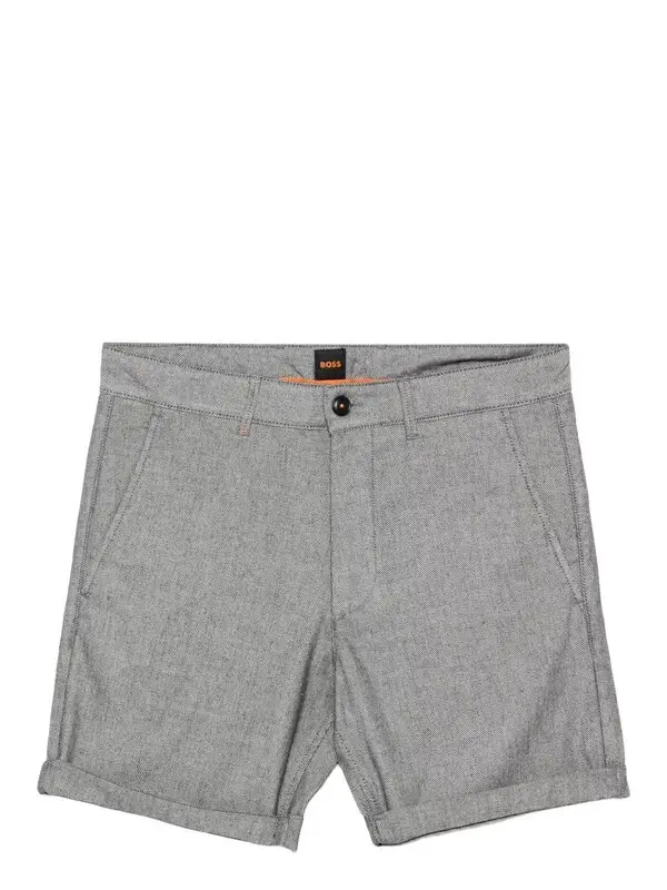 Hugo Boss Mélange-effect Chino Shorts - Grey