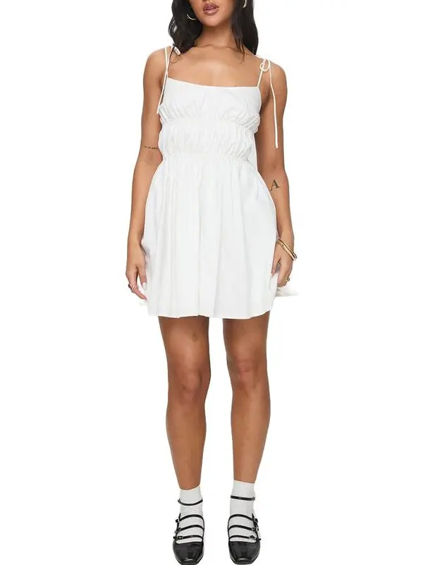 Princess Polly Jacksonne Organic Cotton Mini Sundress - White