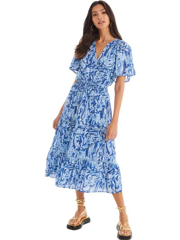 Allison Elowen Midi Dress - Blue