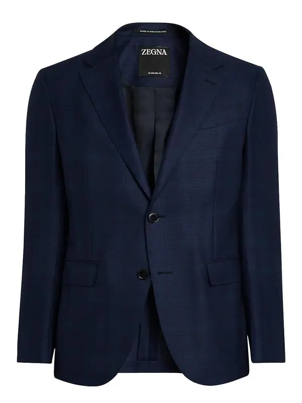 Zegna Plaid 15milmil15 Wool Sport Coat - Blue Navy Check