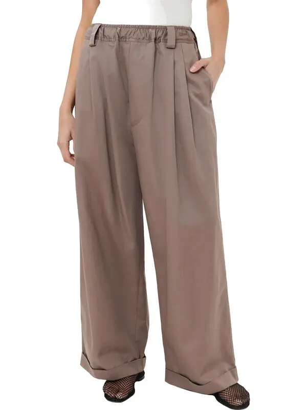 MERYLL ROGGE Drawstring Chino Pants - Dark Clay