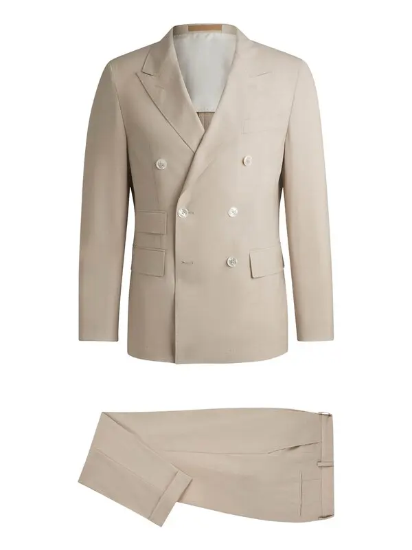 Hugo Boss Virgin Wool-silk 2-piece Suit - Brown