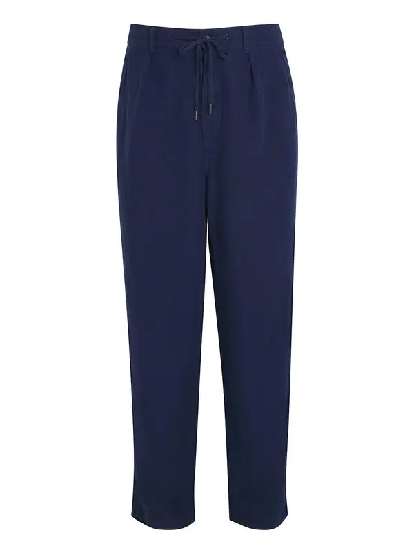Ralph Lauren Linen Drawstring Trousers - Navy