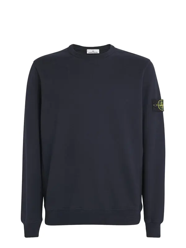 Stone Island Cotton Compass Logo Sweatshirt - Navy
