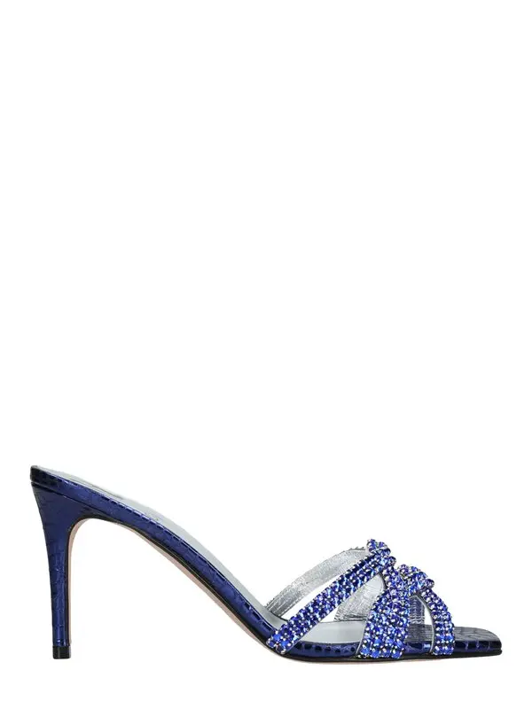 GINA Loie Swarovski Crystal-embellished Mules - Blue