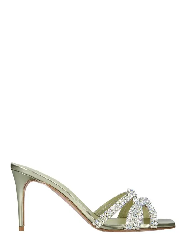 GINA Loie Swarovski Crystal-embellished Mules - Green