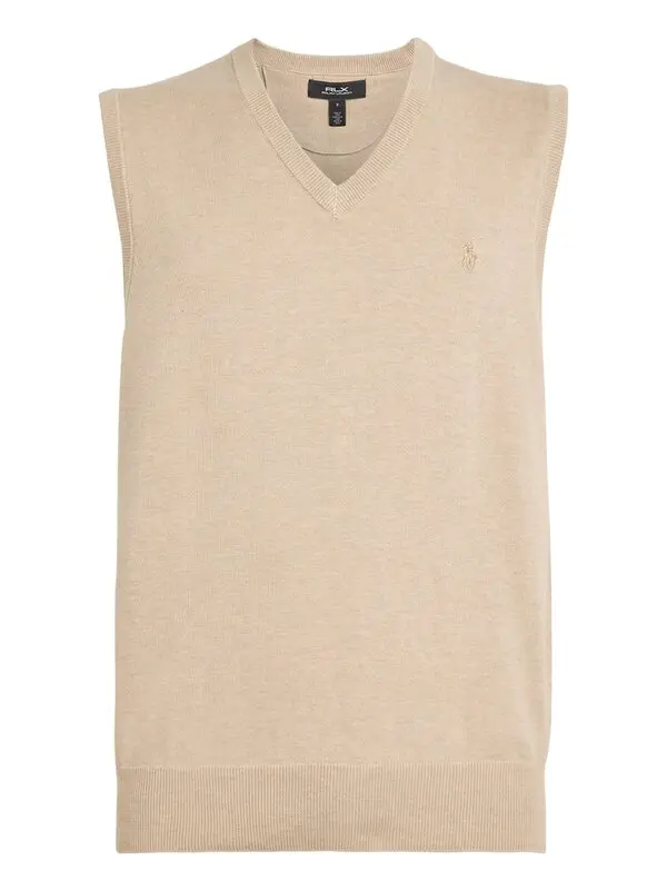 Ralph Lauren Cotton-blend Polo Pony Sweater Vest - Beige
