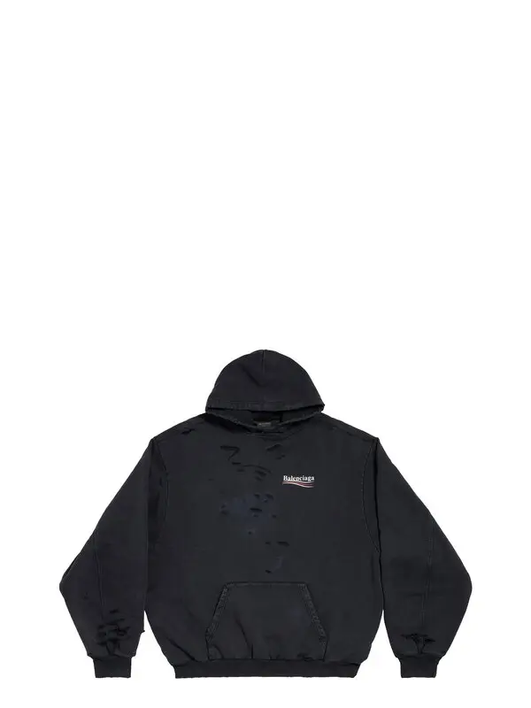Balenciaga Distressed Political Campaign Hoodie - White