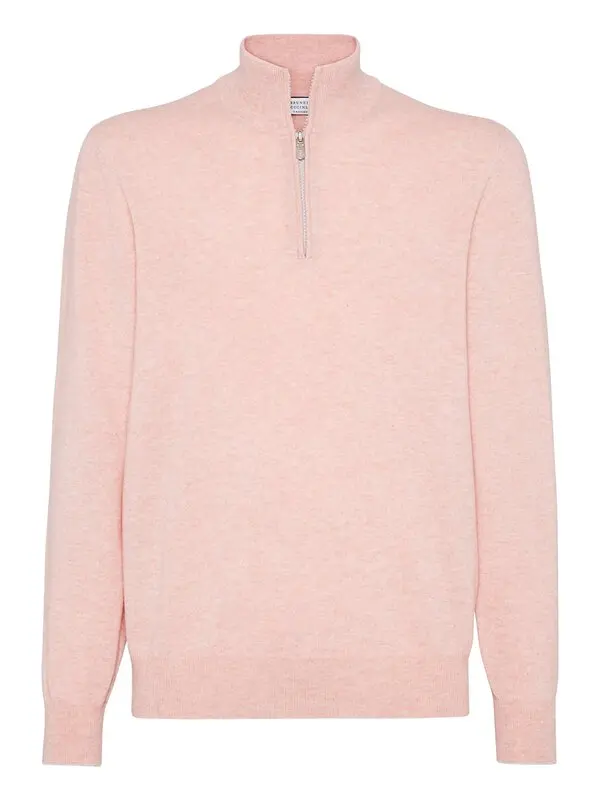 Brunello Cucinelli Cashmere Half-zip Sweater - Orange