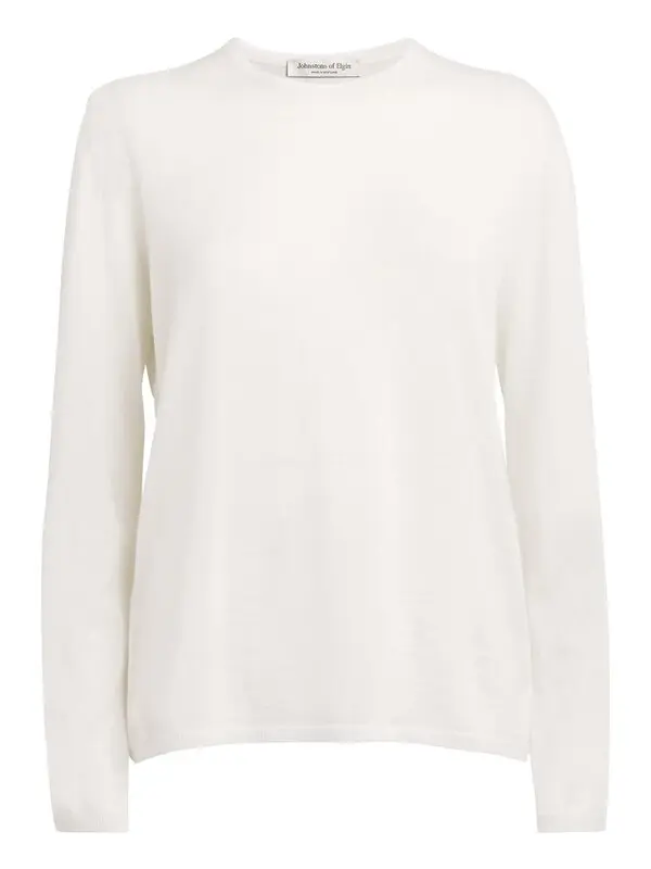 Johnstons Of Elgin Superfine Cashmere Sweater - White