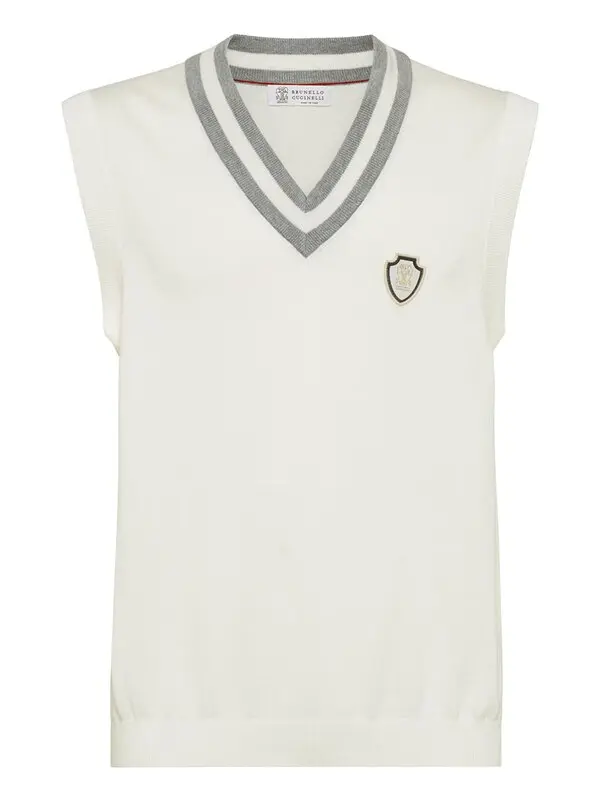 Brunello Cucinelli Cotton Sweater Vest - White