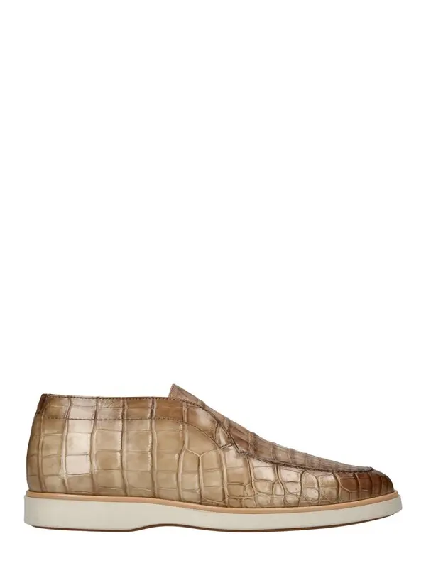 Magnanni Crocodile Pariaso Mid-top Loafers - Beige