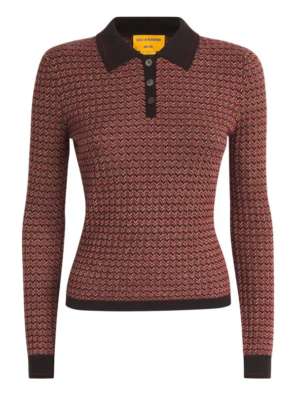 Guest In Residence Cashmere Shrunken Polo Shirt - Red