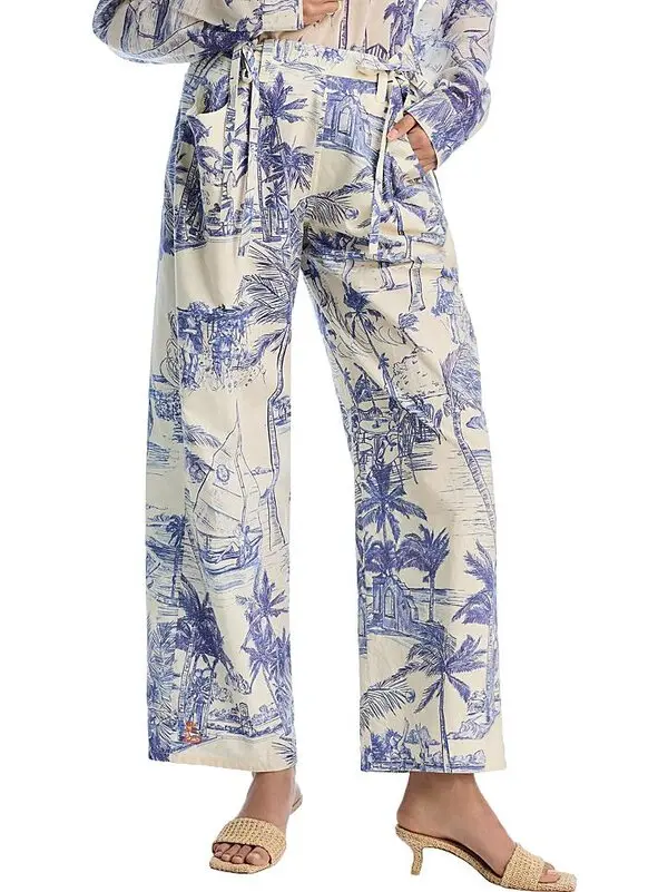 CONIGLIO PALM BEACH Printed Cotton Pants - Palm Beach Ecru