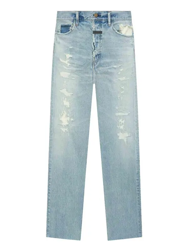 Fear Of God Straight Cotton Jeans - Denim Dark Blue