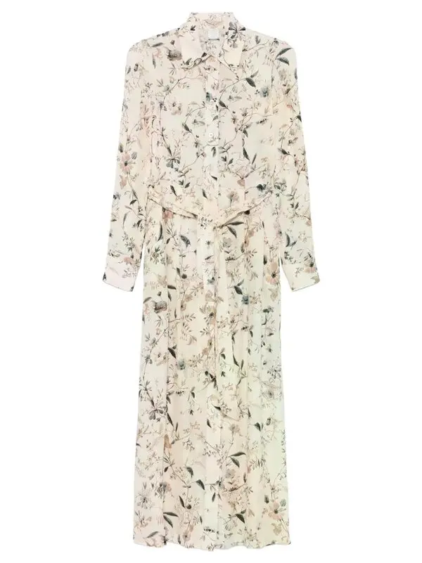 Eleventy Floral-print Maxi Dress - Neutrals