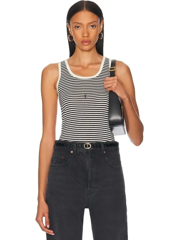 Saint Laurent Tank Top - Noir & Naturel