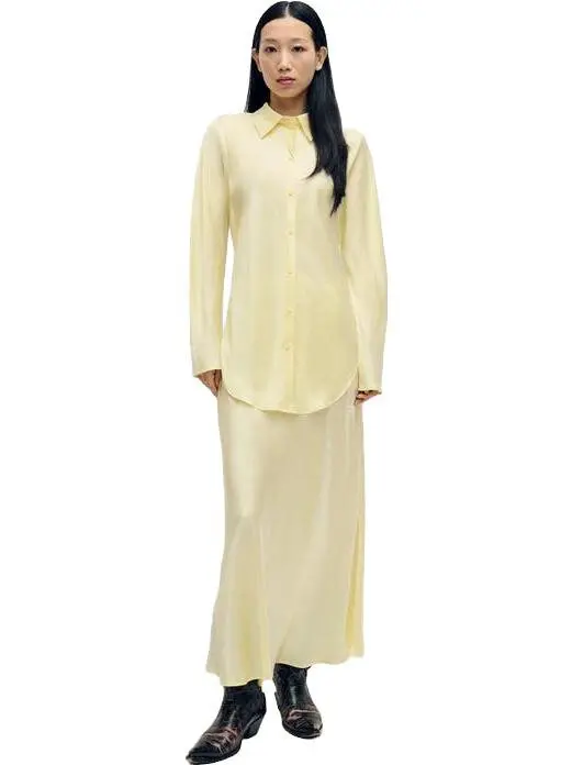 Silk Laundry Long Bias Cut Skirt - Vanilla Flower