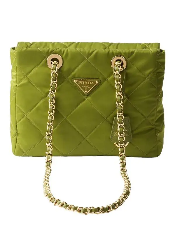 Prada Re-edition 1995 Chaine Small Re-nylon Tote Bag - Green