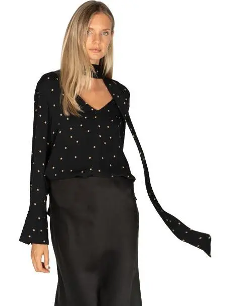 SECRET PON-PON Rhiannon Blouse - Black Polka Dot