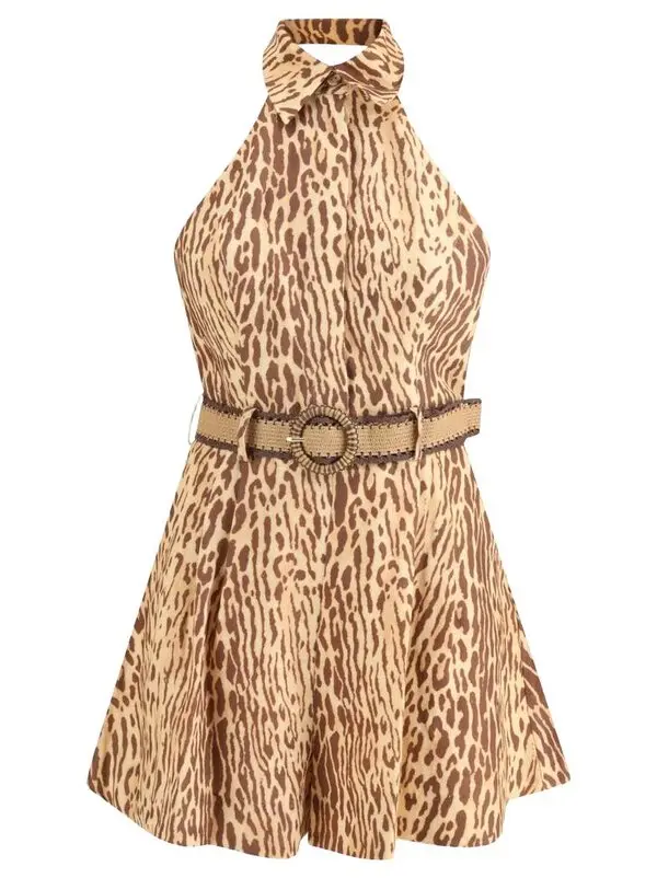 Zimmermann Leopard Print Short Dress - Multicolour